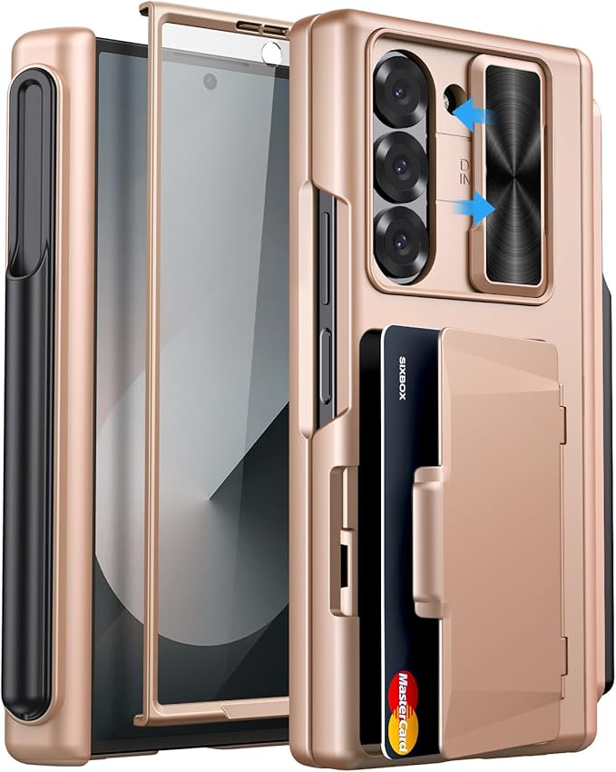 Amazon.com: SIXBOX for Samsung Galaxy Z Fold 6 Case with Card Holder ...
