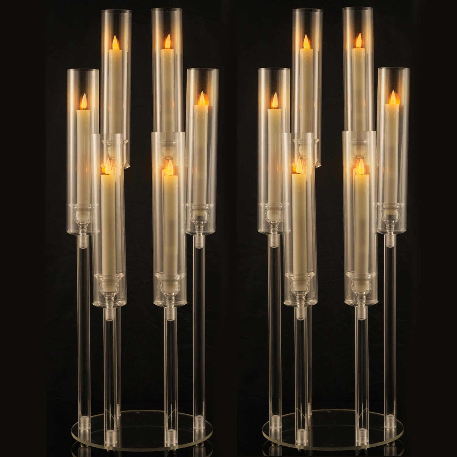 Amazon.com: Vincidern 2Pcs Acrylic Candelabra, 6 Arm Taper Candle ...