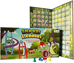 Amazon.com: Snakes & Ladders Classic Board Game for Kids & Family, 2-4 ...