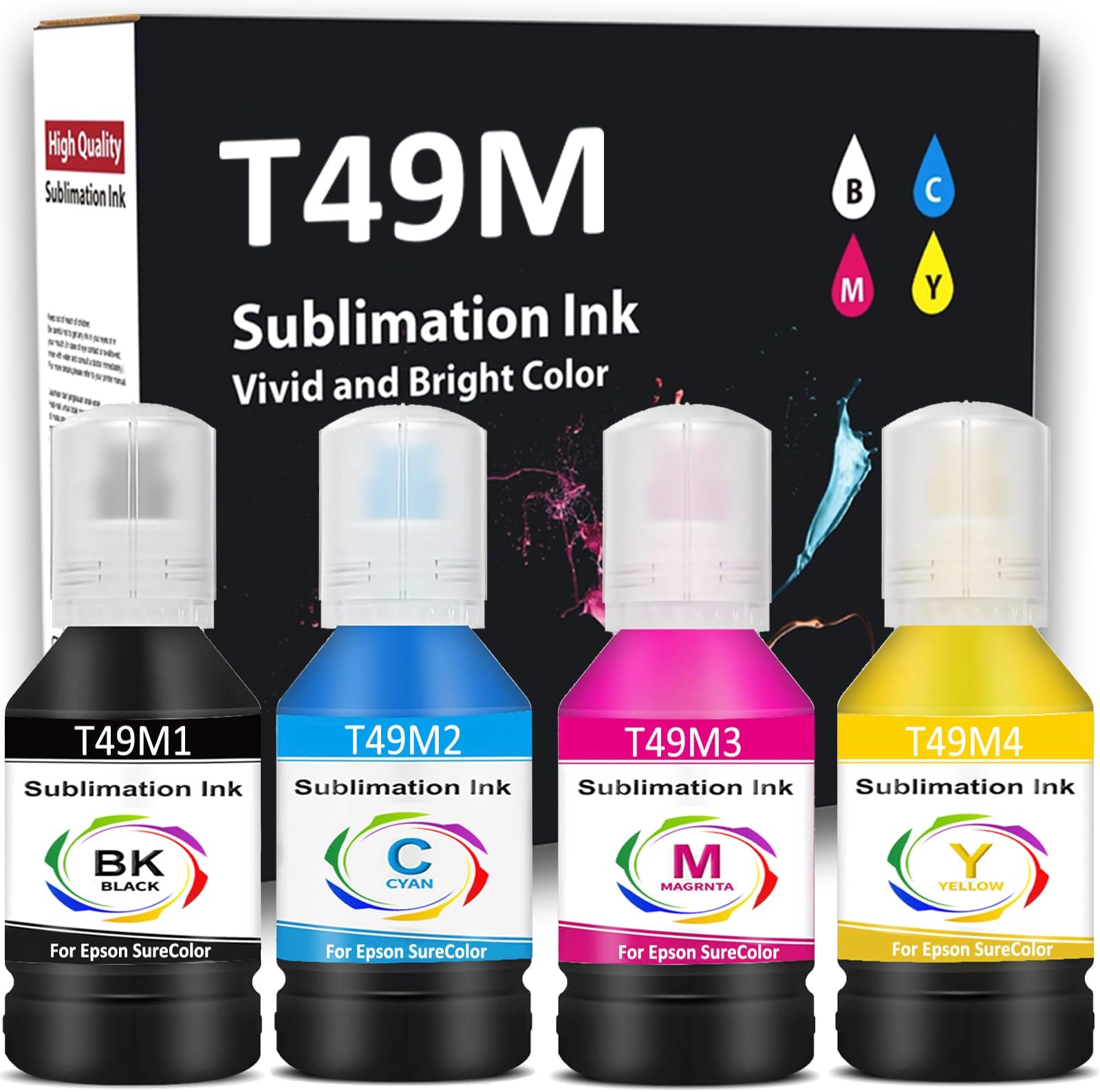 Amazon.com: 4x140ml T49M Autofill Sublimation Ink for Epson SureColor ...