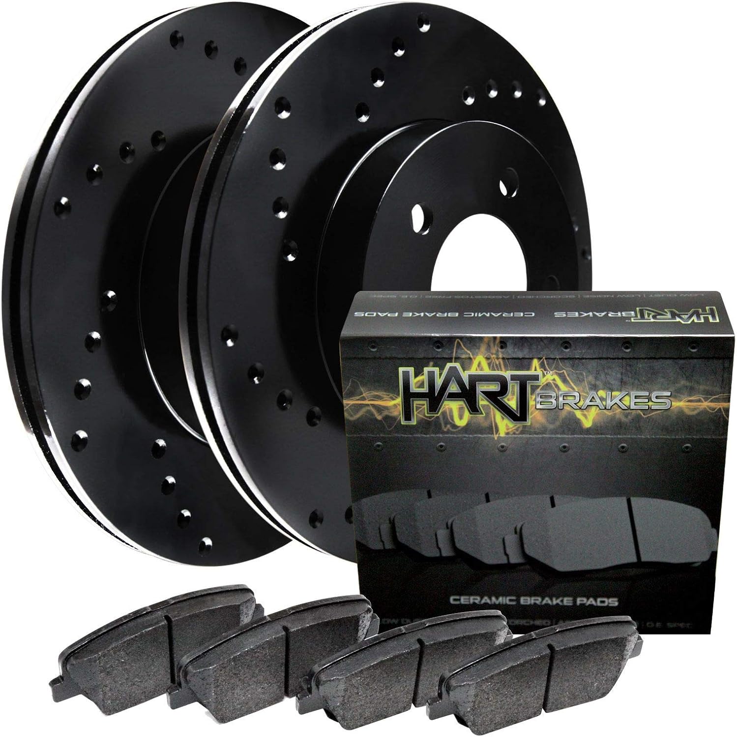 Amazon.com: Hart Brakes Rear Brakes and Rotors Kit |Rear Brake Pads ...