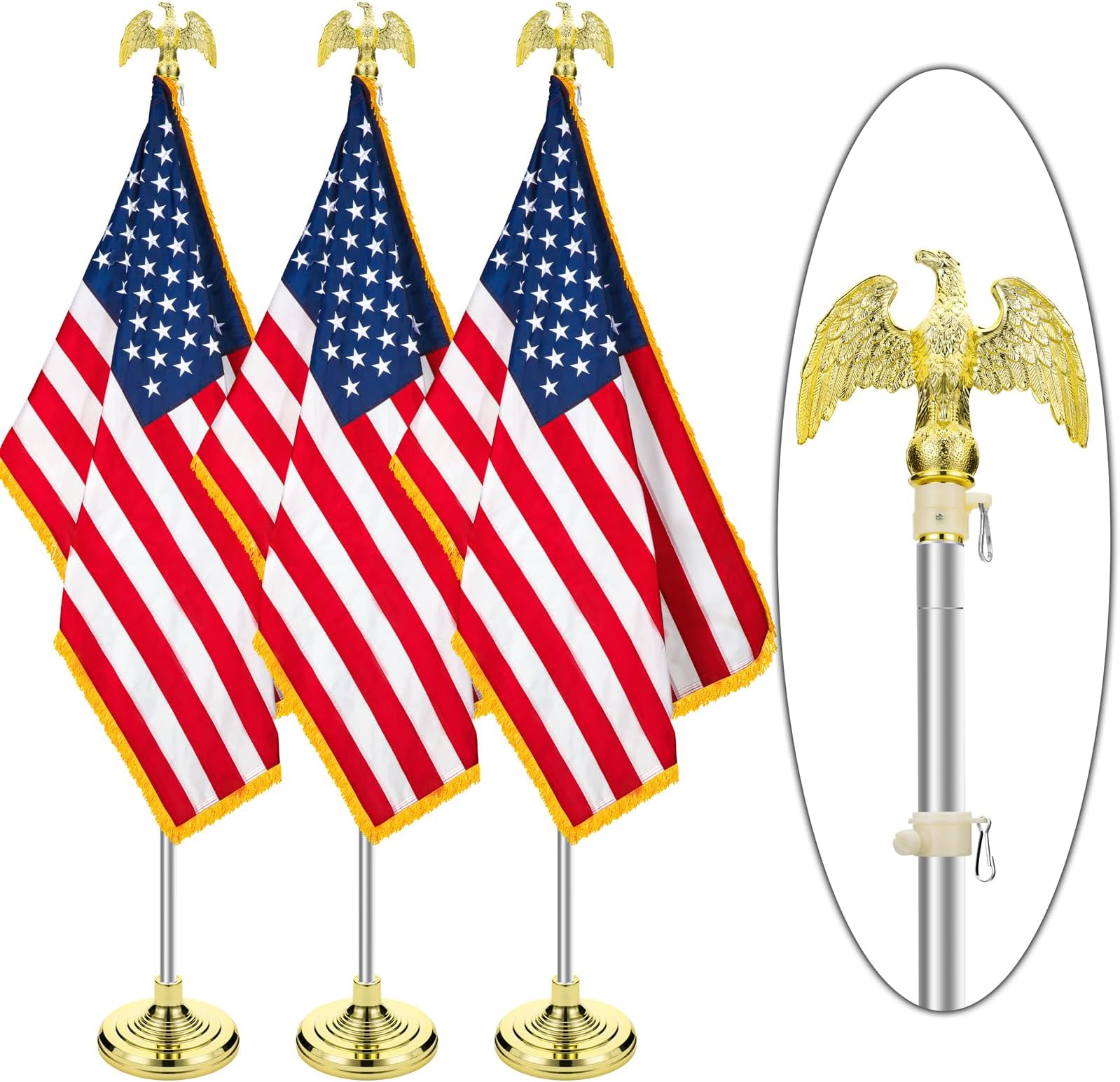 Amazon.com : Indoor Flag Pole Kit - Telescoping 6FT-8FT Flag Pole with ...