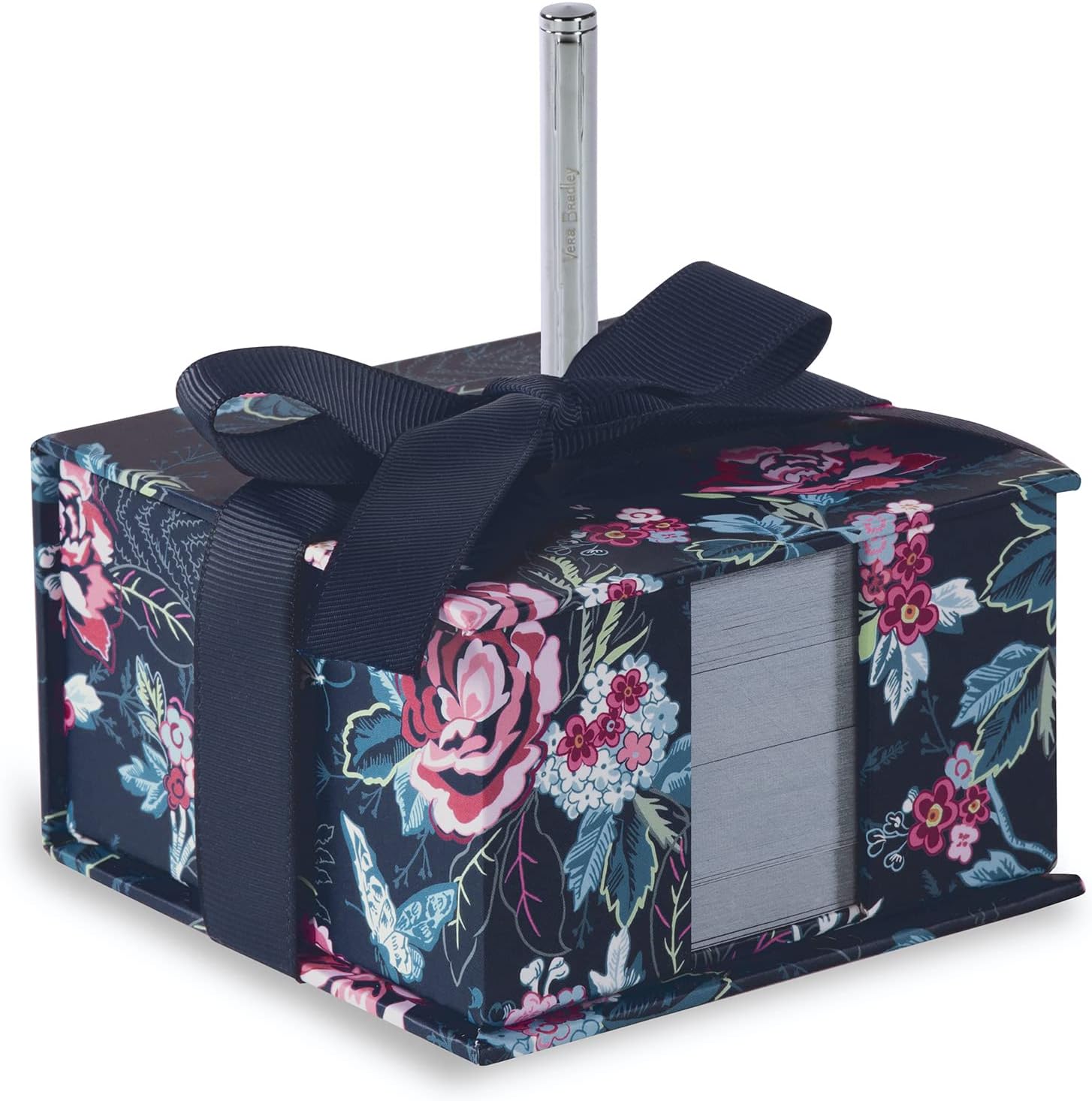 Amazon.com : Vera Bradley Blue Floral Note Cube with 400 Blank Sheets ...