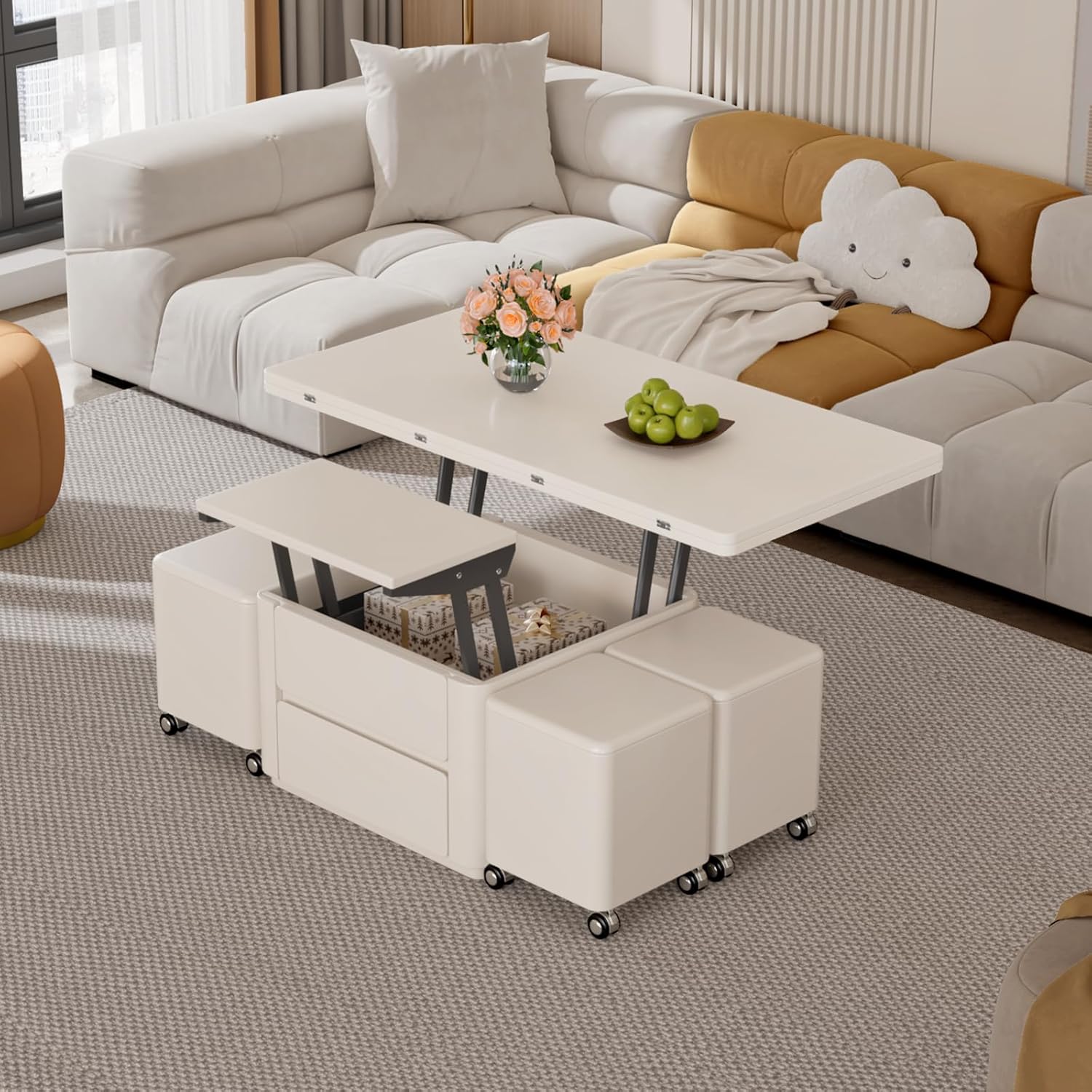 Amazon.com: Guyii Multi-Functional Lift-Top Coffee Table with 4 Storage ...