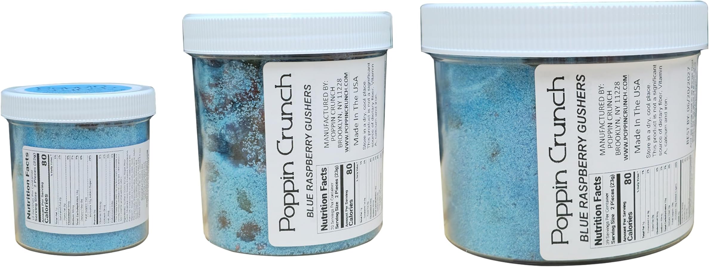 Amazon.com : Poppin Crunch Intense Blue Raspberry Gushers Candy Snacks ...