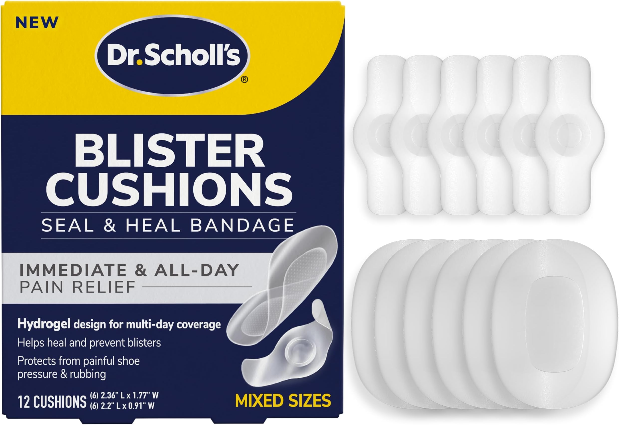 Amazon.com: Dr. Scholl’s Blister Cushions Seal & Heal Bandage for Feet ...