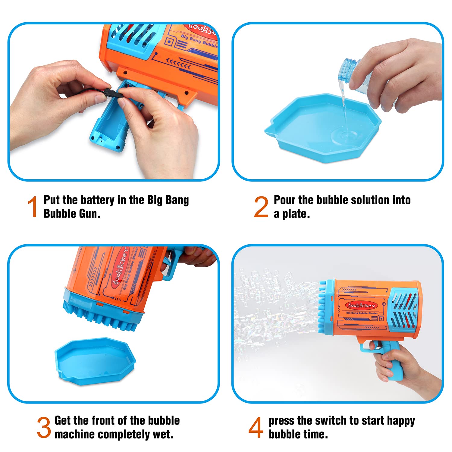 Bubble Blaster Kid Toy, Rechargable Bubble Making Gun, 1000 Bubbles per ...