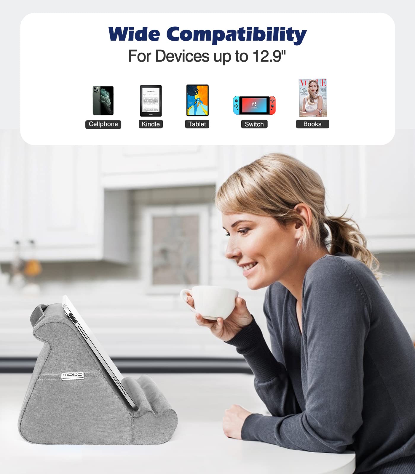 Iphone 11 MoKo Tablet Pillow Stand, Soft Tablet Cushion Stand Tablette ...