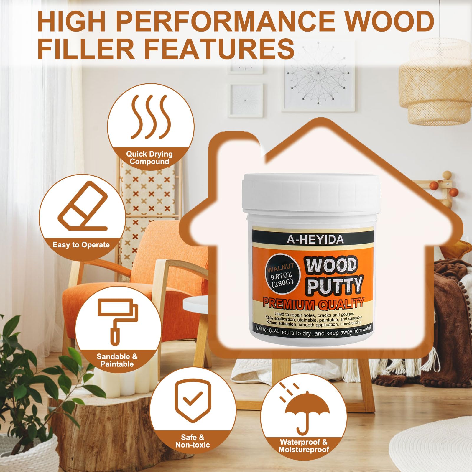Wood Touch Up Markers Wood Filler - Natural Wood Filler Putty For ...