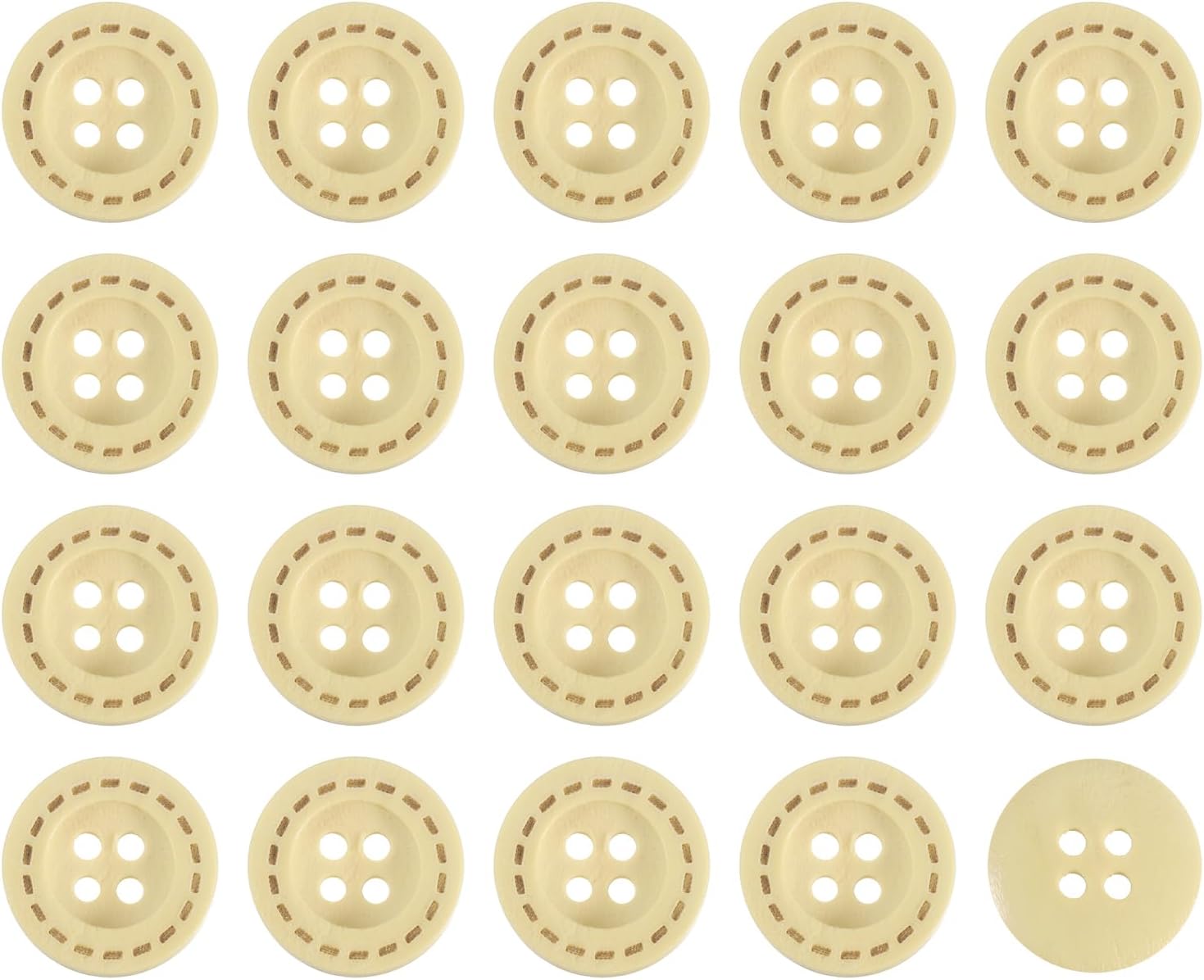 Amazon.com: uxcell 50Pcs Wooden Buttons, 18mm 4 Hole Round Wood Button ...