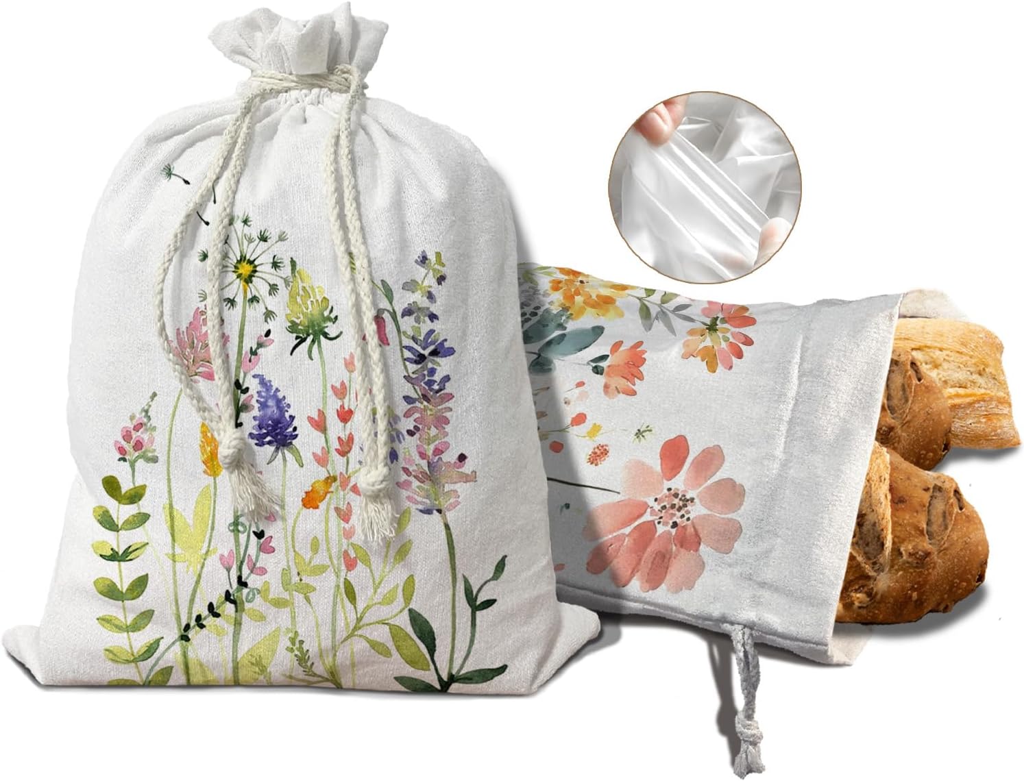 Amazon.com: Reusable Linen Bread Bag for Homemade Bread Sourdough Loaf ...