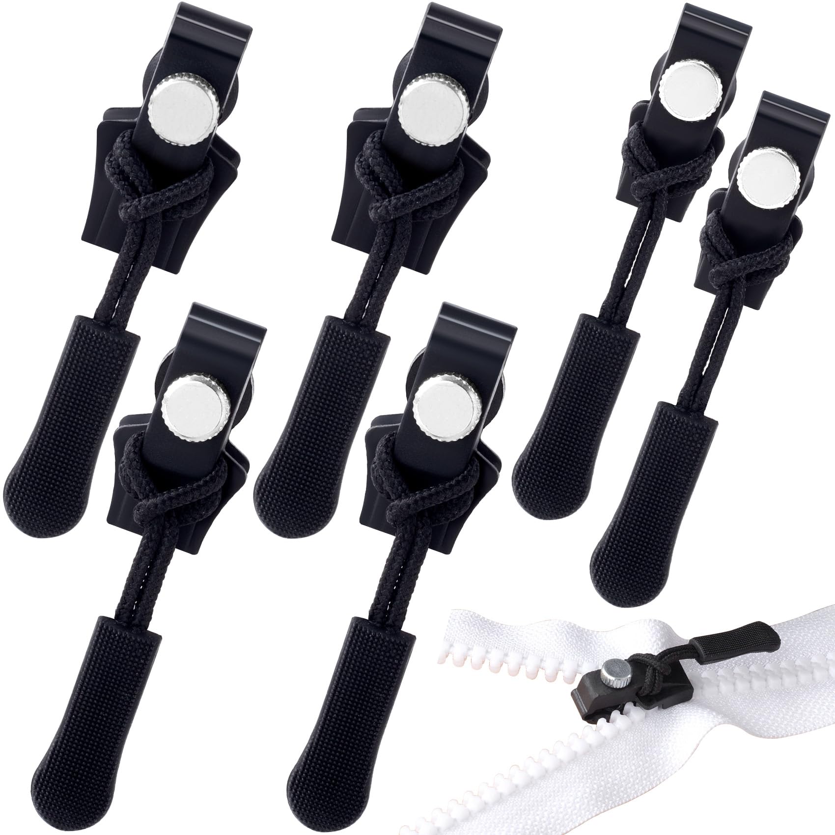 Amazon.com: OIIKI 6PCS Universal Zipper Repair Kit, Black Instant ...