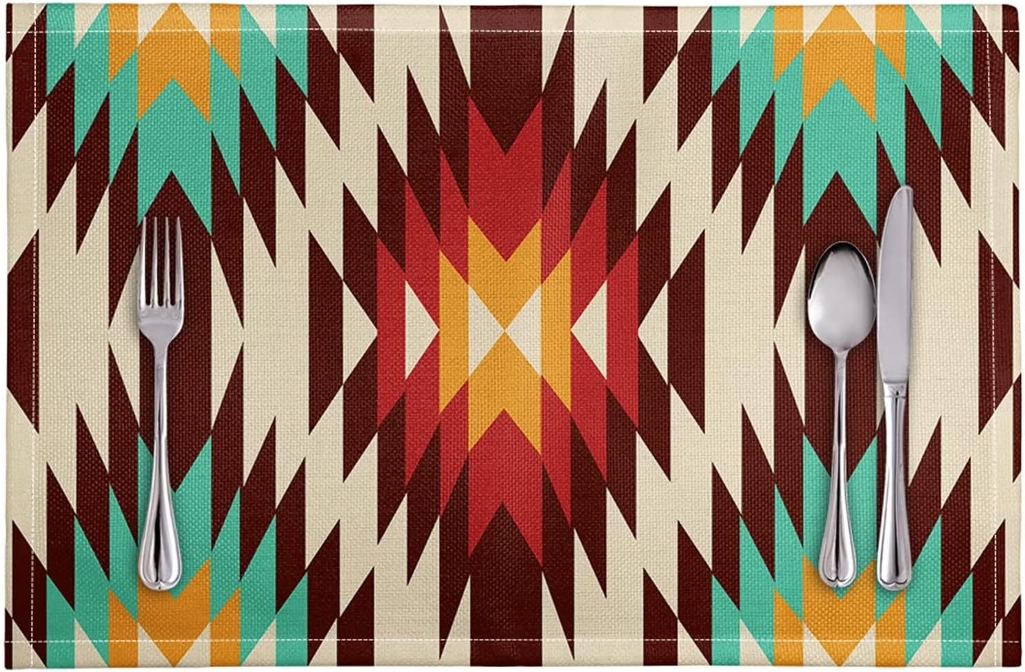 Amazon.com: GLENLCWE Native American Geometric Placemats,Aztec Style ...