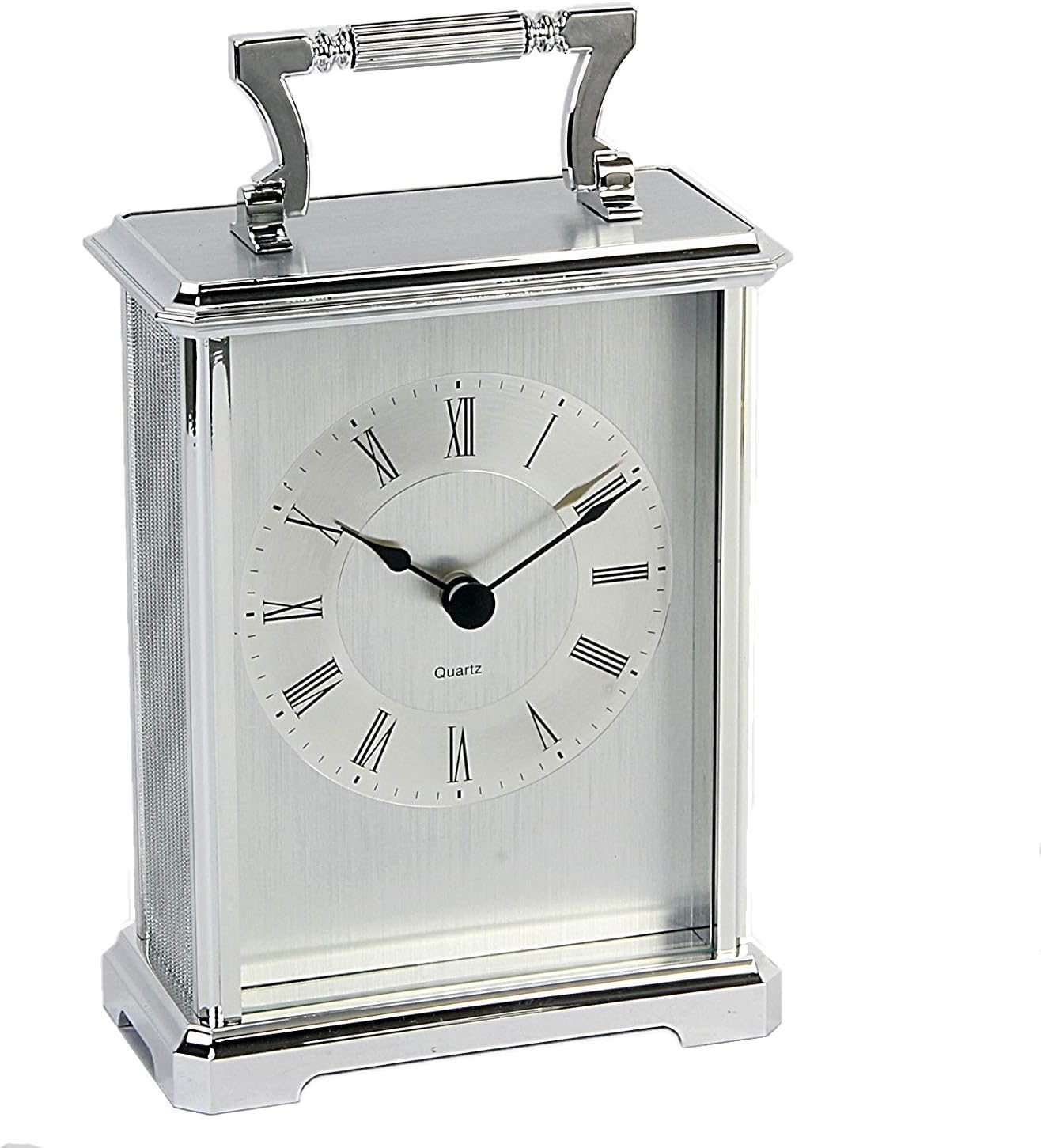Acctim Gainsborough Mantel Clock Quartz Polished Metal Carriage Clock ...