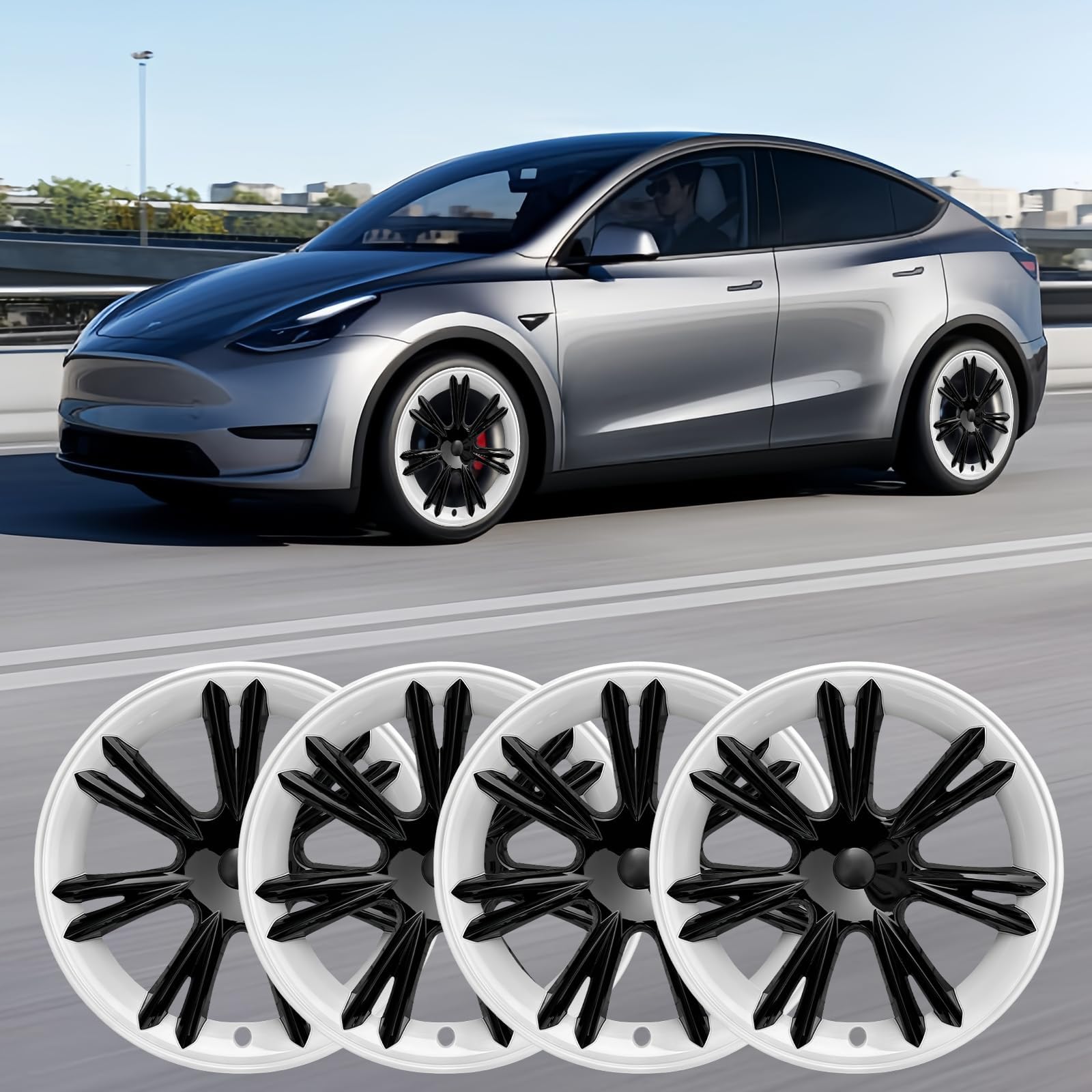 Amazon.com: Fits Tesla Model Y Wheel Cover Hubcap,19 Inch Model Y 2020 ...