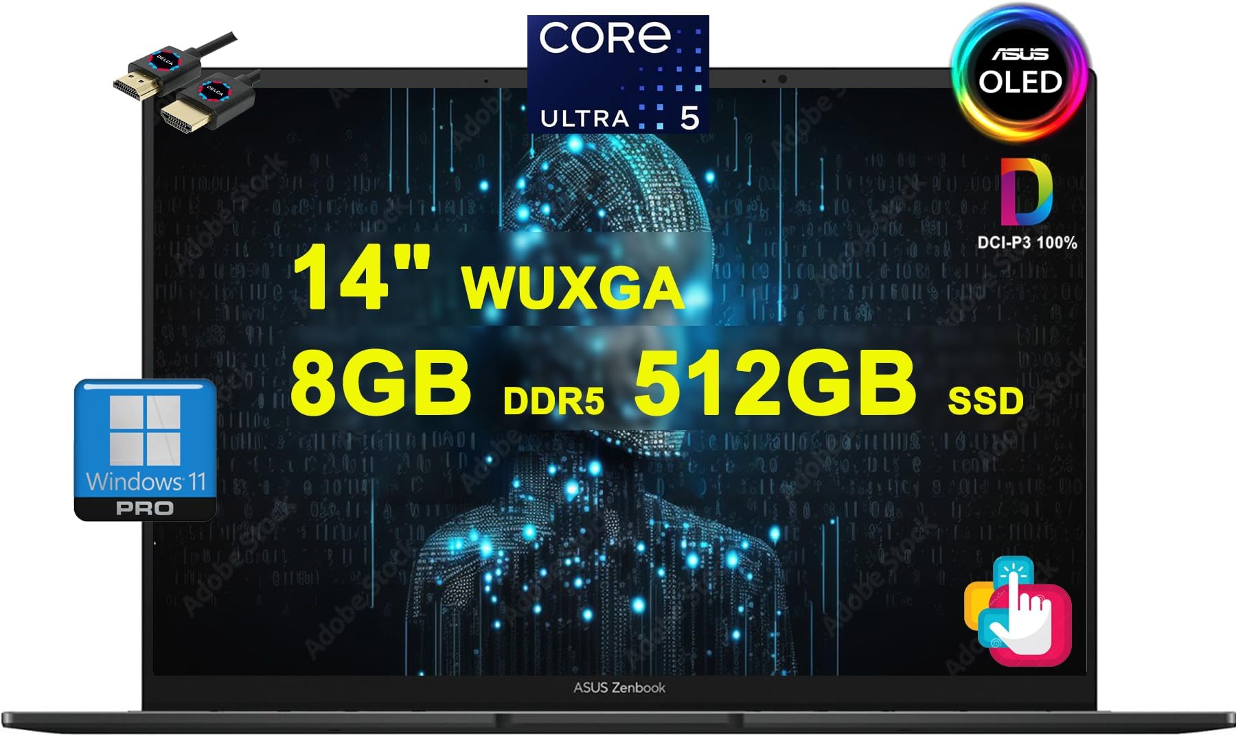 Amazon.com: ASUS ZenBook 14 OLED Q415 Business Laptop (14" FHD+ Touchscreen, Intel 14-Core Ultra ...