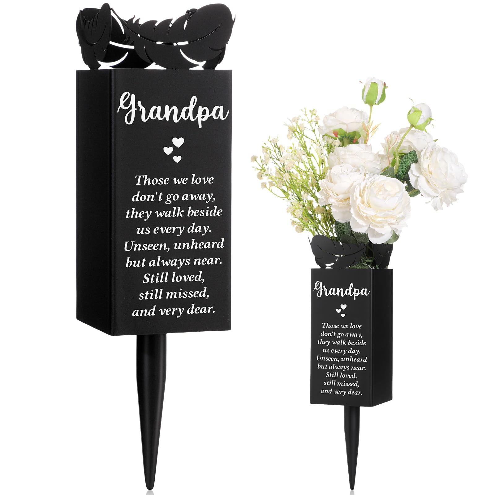 Amazon.com: Geosar Grandpa Memorial Stakes Grave Cemetery Decorations ...