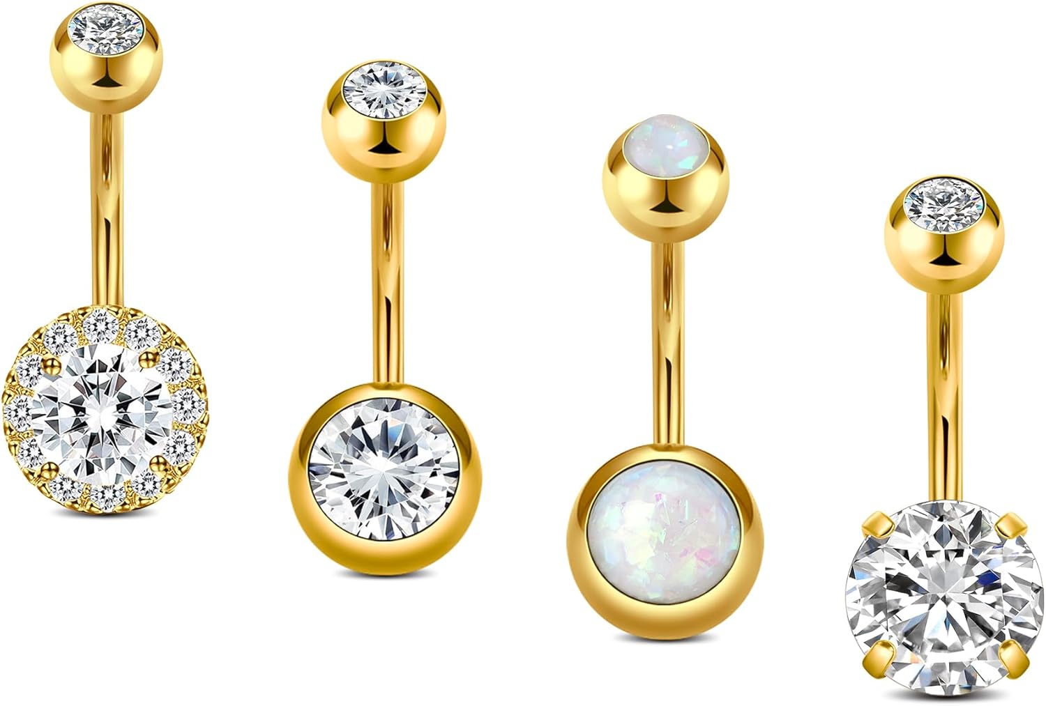 Amazon.com: NIUSIMAN 14G Belly Button Rings for Women, Diamond Belly ...