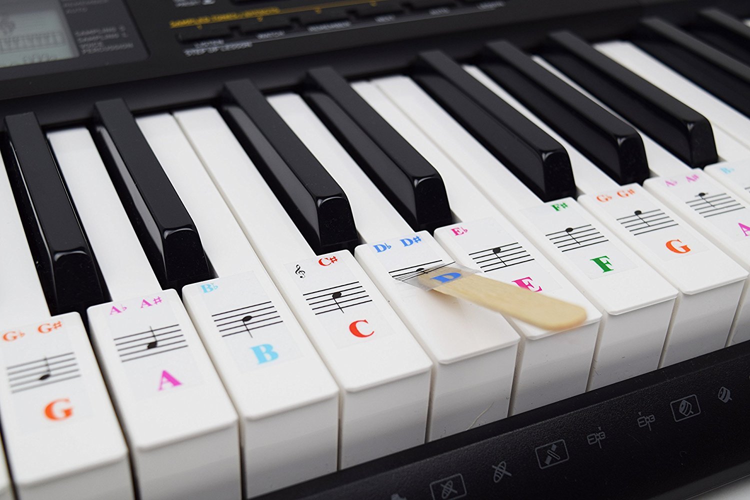 Snapklik.com : Piano Stickers For 61-Key Keyboard, Bright Colorful ...