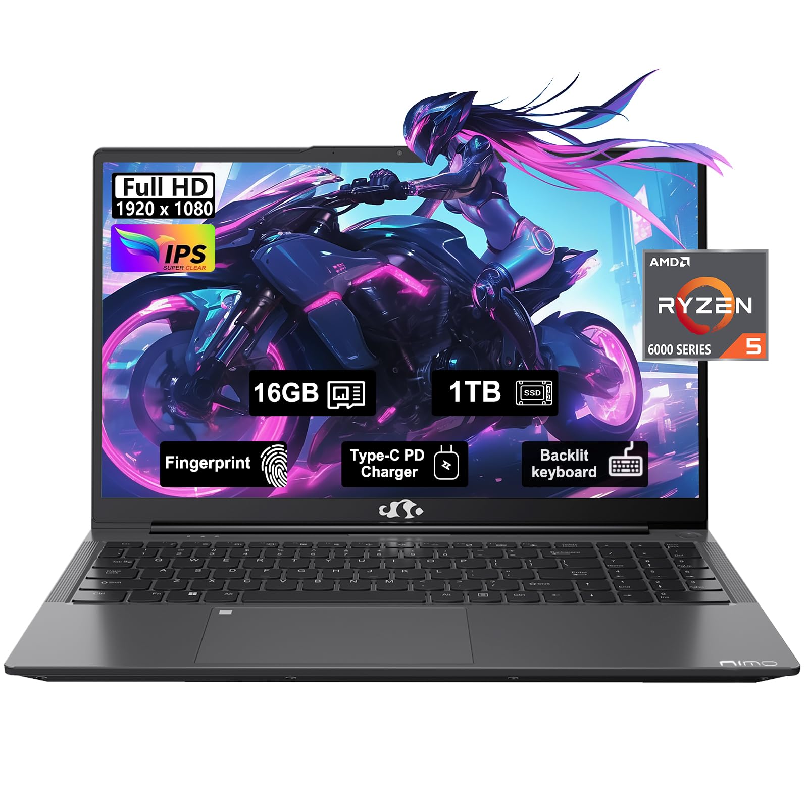 Amazon.com: NIMO 15.6" FHD IPS Business Gaming Laptop, 6-Cores AMD ...