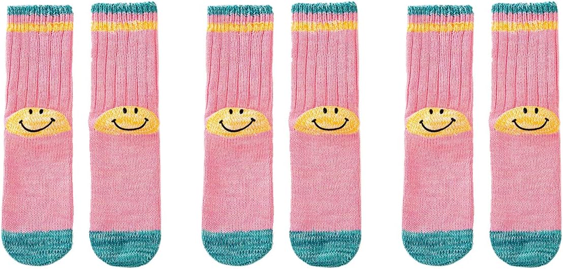 Amazon.com: Ralxion 3 Pairs Smiley Face Socks, Cute Aesthetic Preppy ...