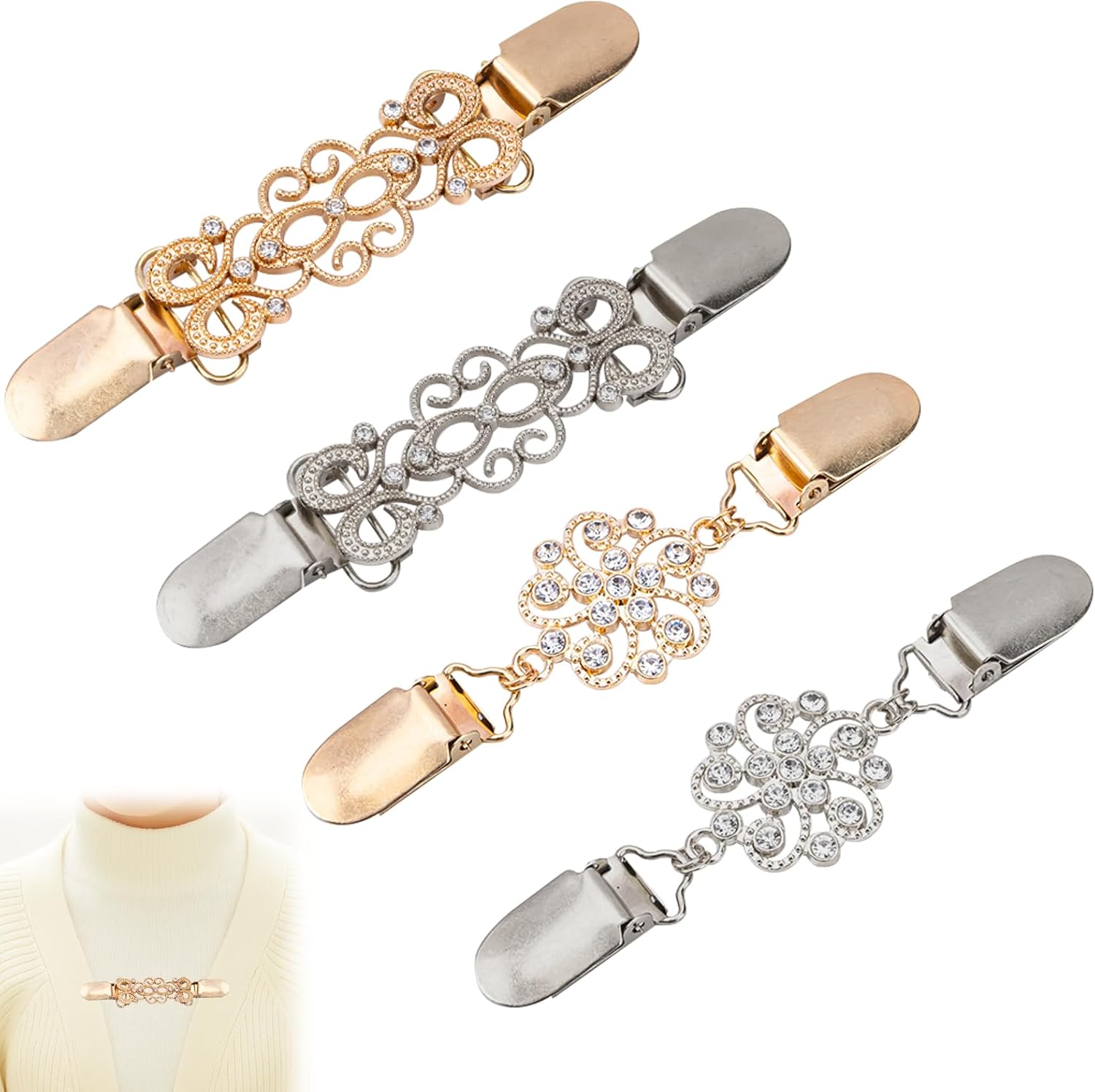Amazon.com: Nouiseuns Waist Cincher Clip, Sweater Clips & Cardigan Clip ...