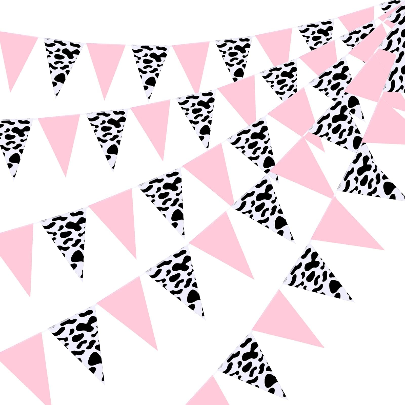 Amazon.com : 78.7 ft Cow Print Pennant Banners Cow Print Bunting Banner ...