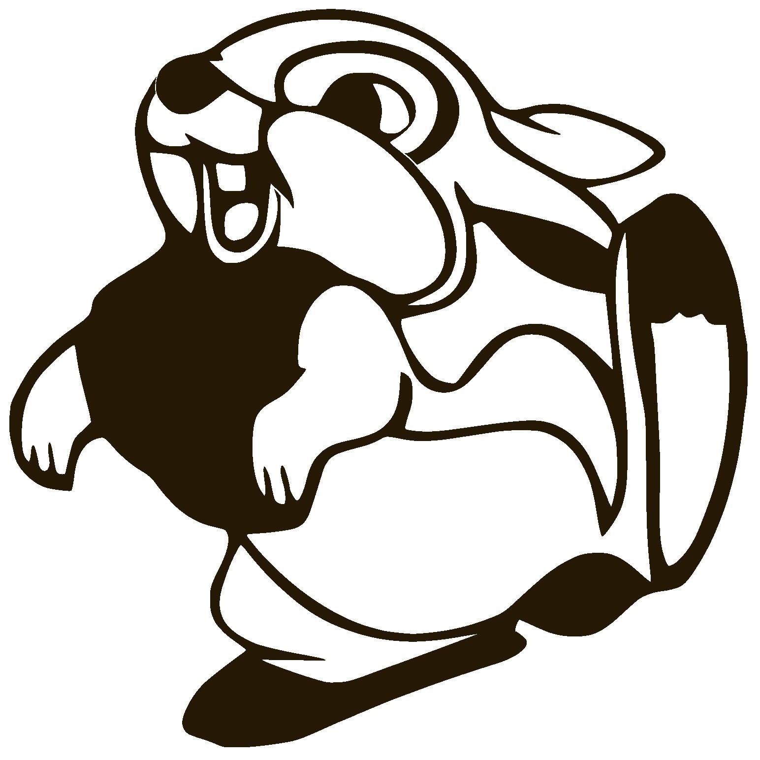 Amazon.com: Thumper Rabbit Vinyl Sticker Decal (3" x 3", Black ...