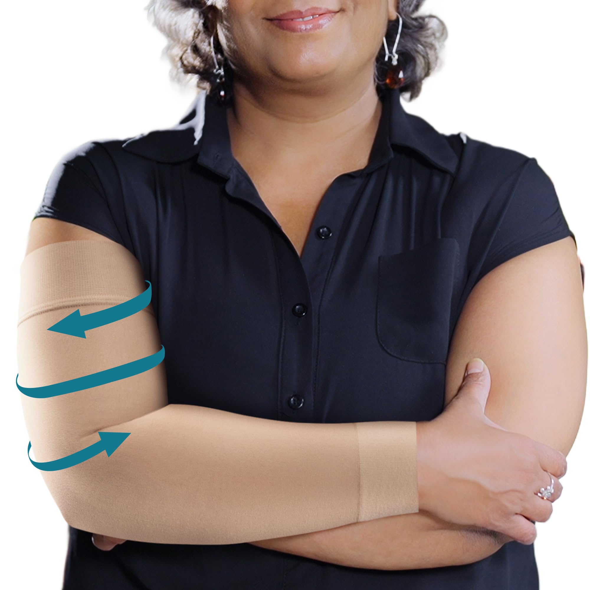 Amazon.com: Compression Lymphedema Arm Sleeves for Women - 15-20 mmHg ...