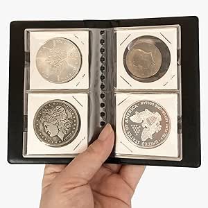 12 Pockets Coin Collection Album for Cardboard Coin Flips&Coin Capsules ...