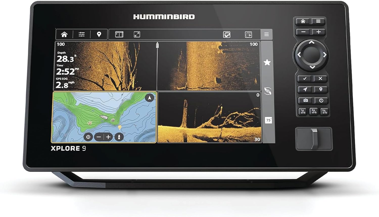 Humminbird XPLORE 9 GPS Fish Finder with Transducer, MEGA Side Imaging+ ...