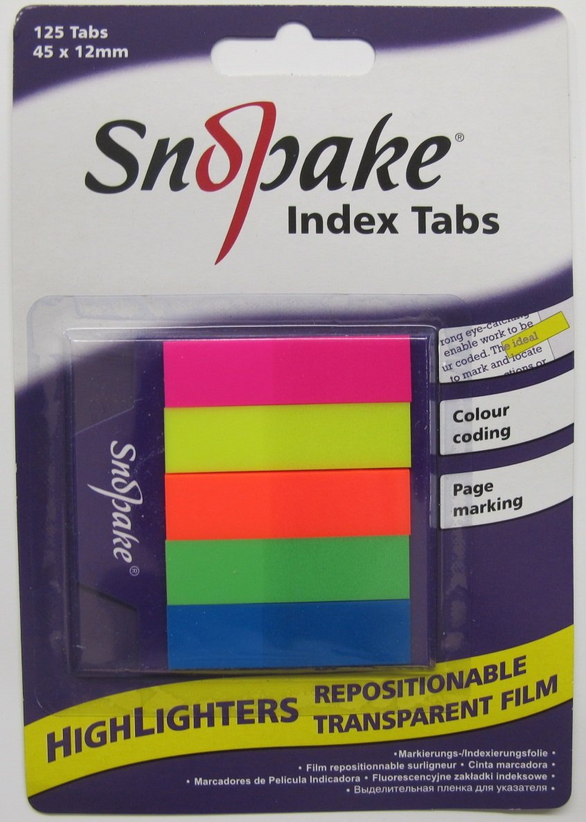 Snopake highlighters strips sticky repositionable index tabs : Amazon ...