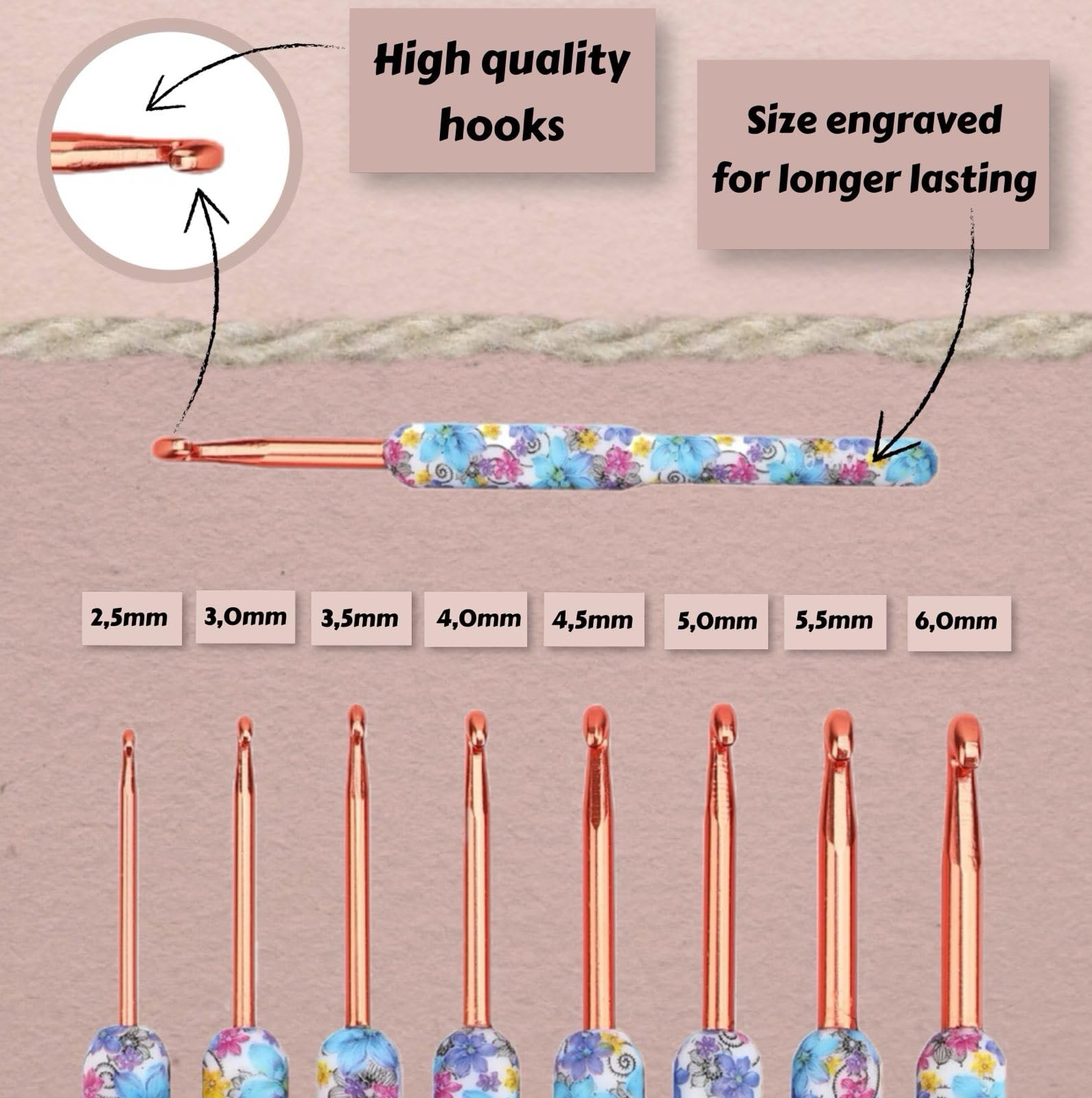 Crochet Kits for Beginners Adults | 8 PCS Crochet Hook Set | Crochet Gift | 2.5-6mm Crochet ...