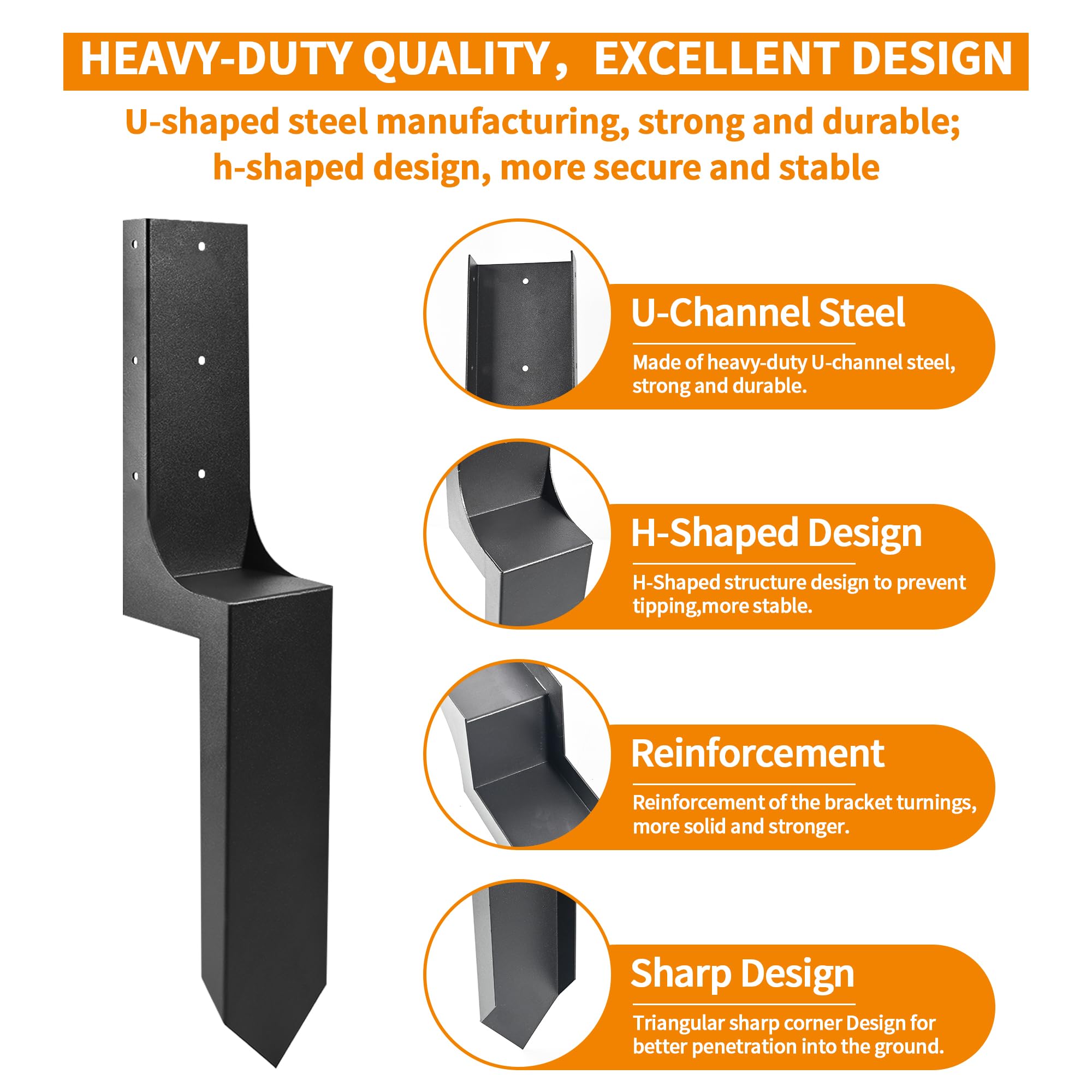 Snapklik.com : 6PCS Fence Post Repair Kit,Heavy Duty Steel Fence Post ...