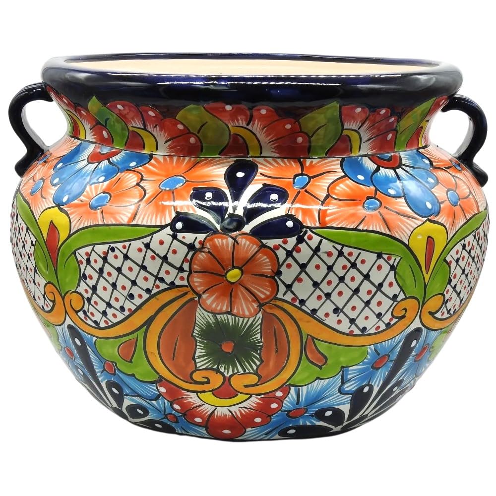 Talavera Pottery Store Michoacana Planter Large Hand Painted Pot Indoor ...