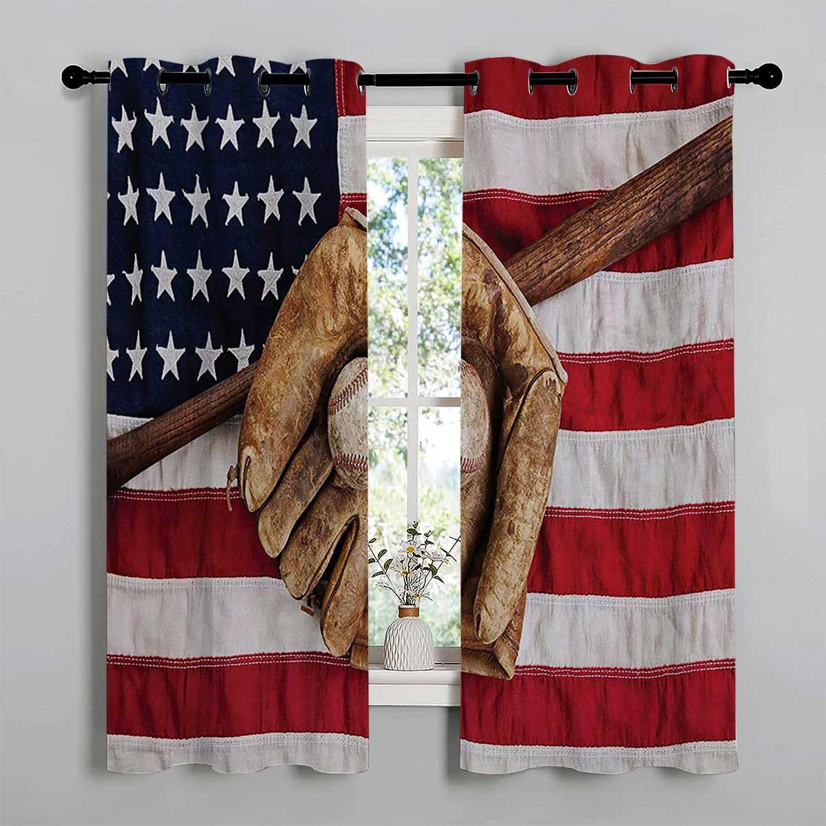 Baseball Curtain Rods Baseball Curtain Etsy