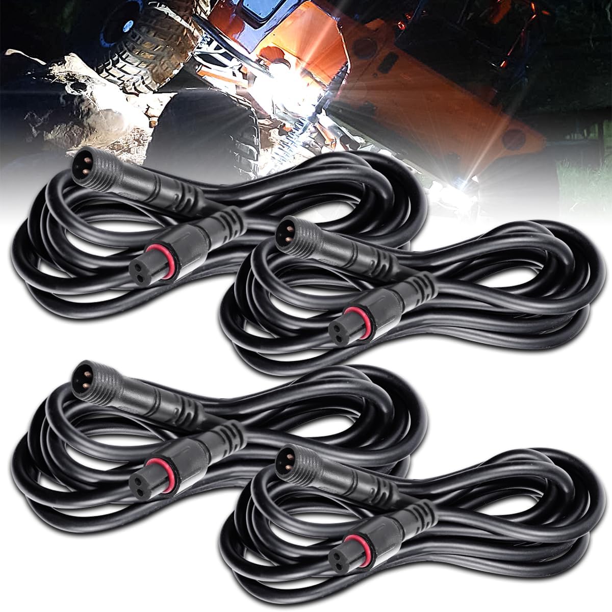 Amazon.com: LEDMIRCY LED Rock Lights Extension Cable Wire Cord 2Pin ...