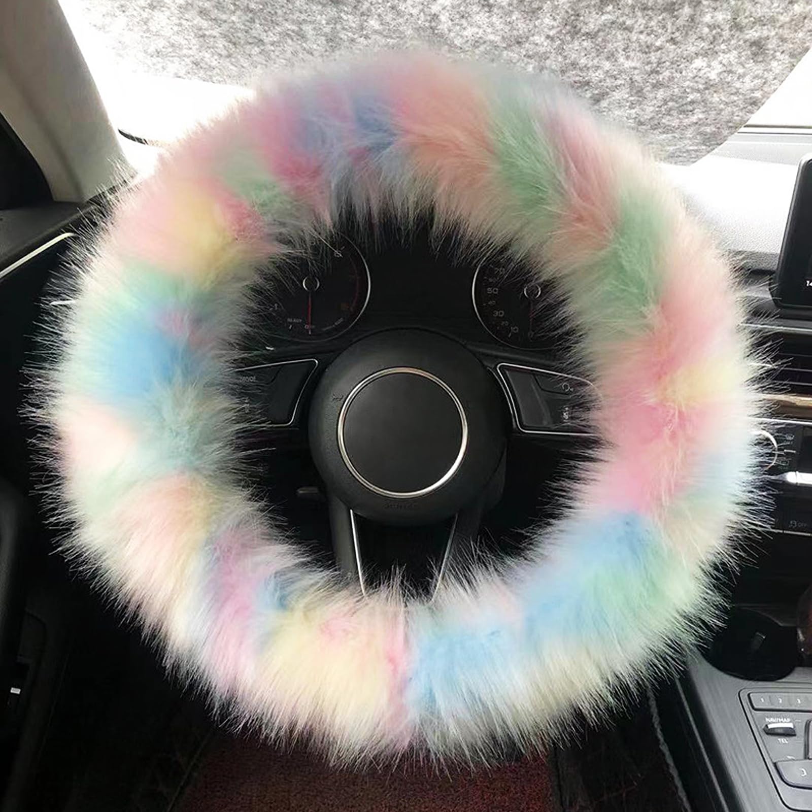 Amazon.com: awlbed 1 PC Plush Car Steering Wheel Warmer Cover, Furry ...