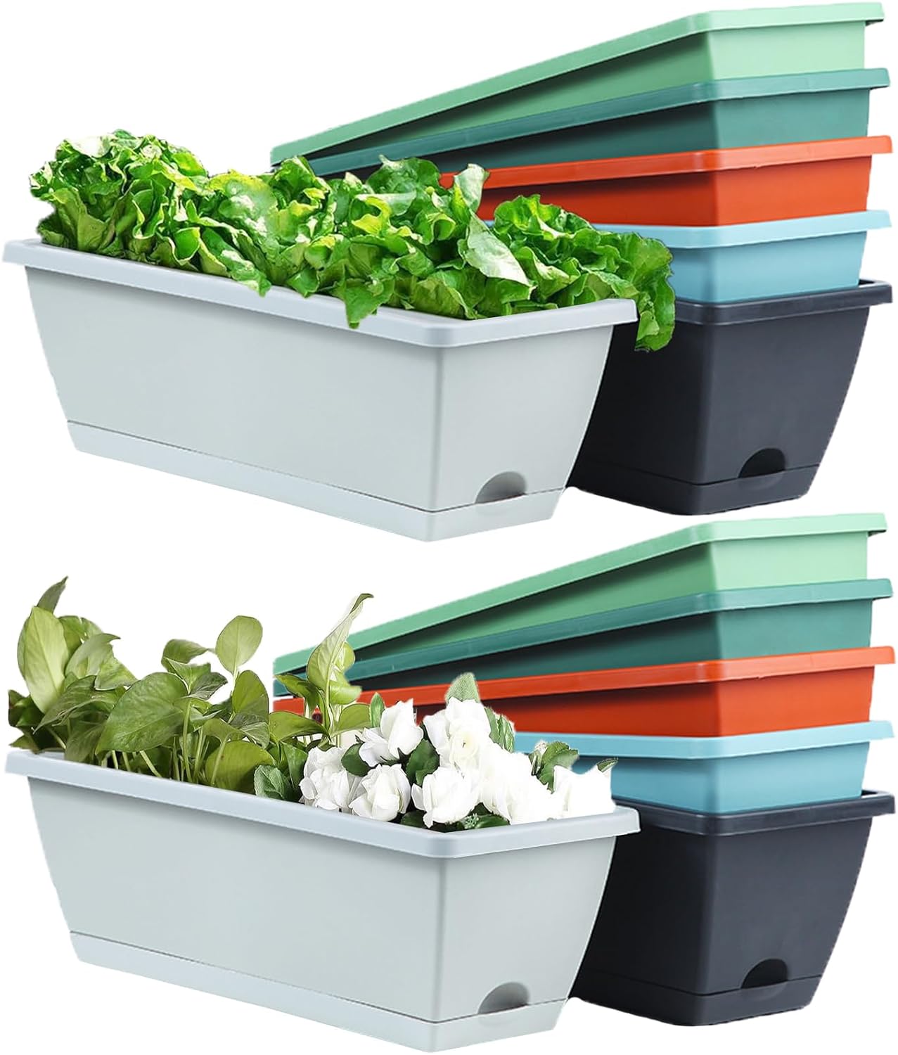 Amazon.com: Looknniy 12PCS 17Inches Window Planter Box Rectangle Flower ...