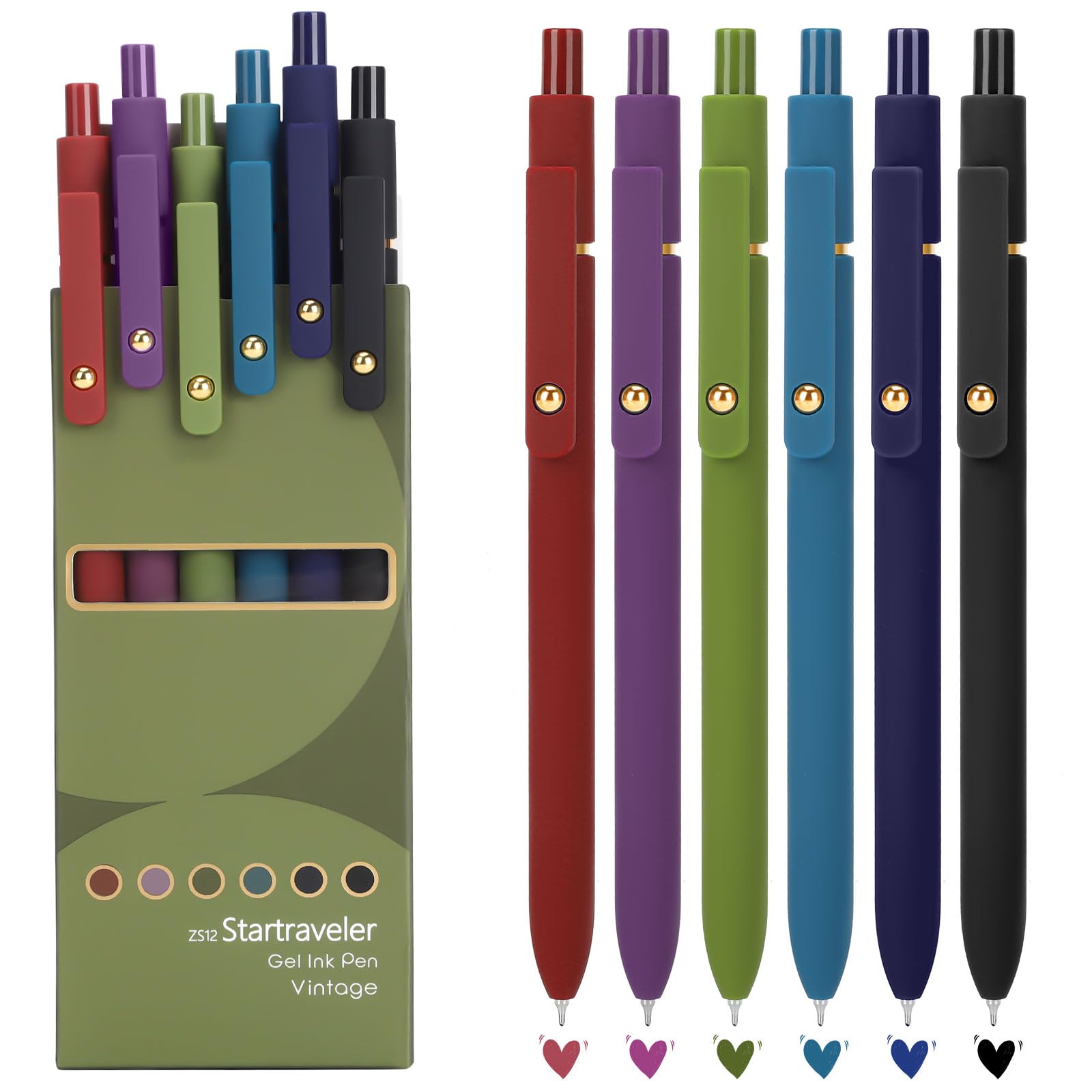 Amazon.com: FIOVER Colorful Gel Pens - 6Pcs 0.7mm Multi-Colored Pens ...