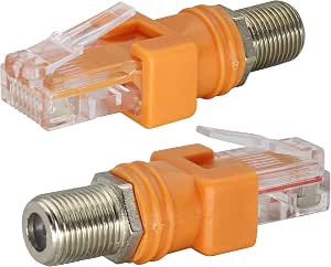 Amazon.com: AAOTOKK RF Female to RJ45 Male Ethernet Coaxial Barrel ...