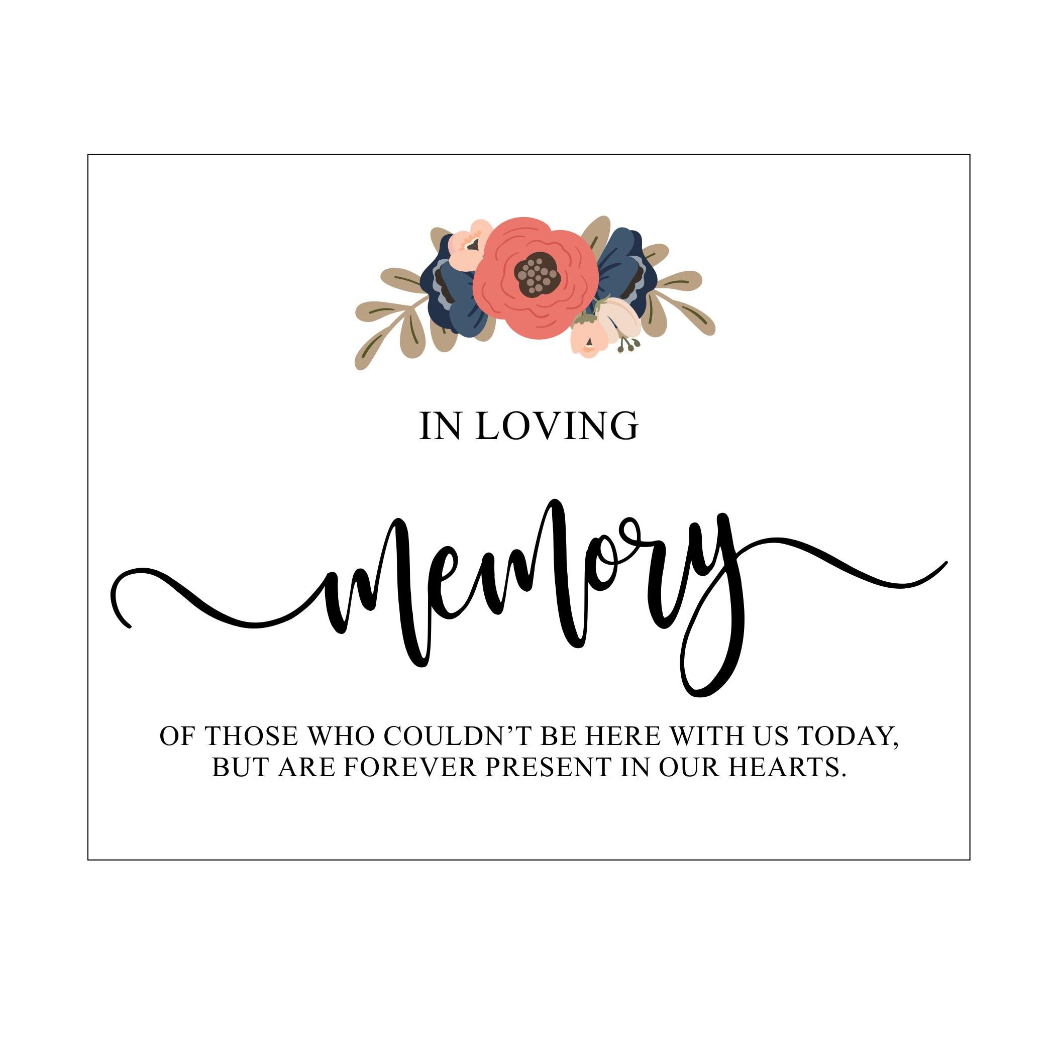 Buy In Loving Memory Sign, Blush Pink and Navy Blue Wedding, In Loving ...