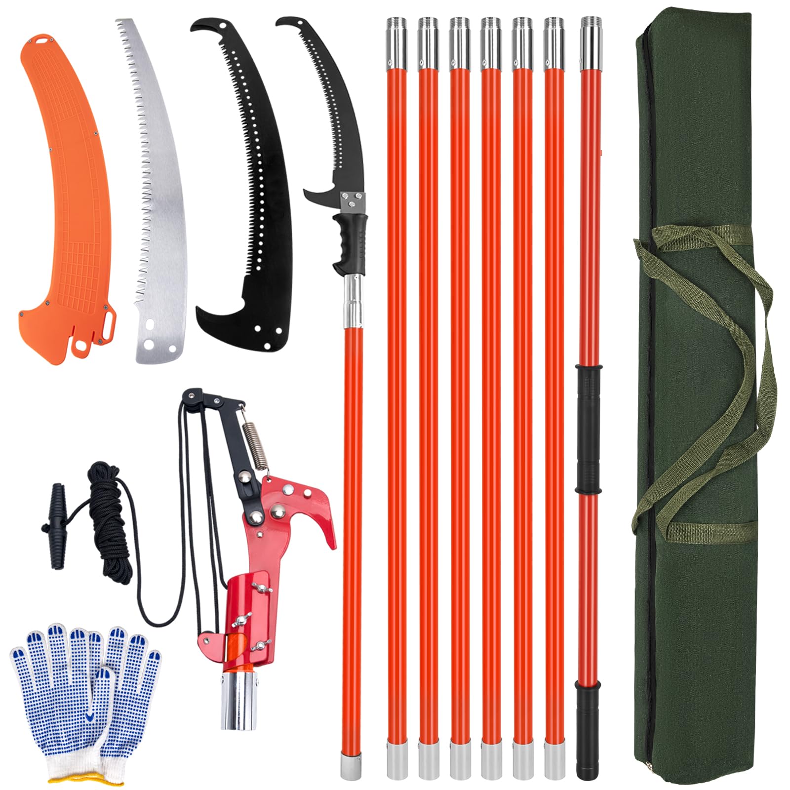Snapklik.com : Pole Saws For Tree Trimming, 7.3-27 Ft Manual Pole Saw ...