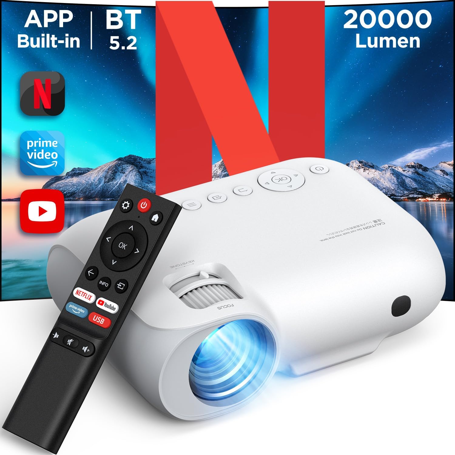 Amazon.com: YOTON Y9 Netflix Projector with wifi and bluetooth ...