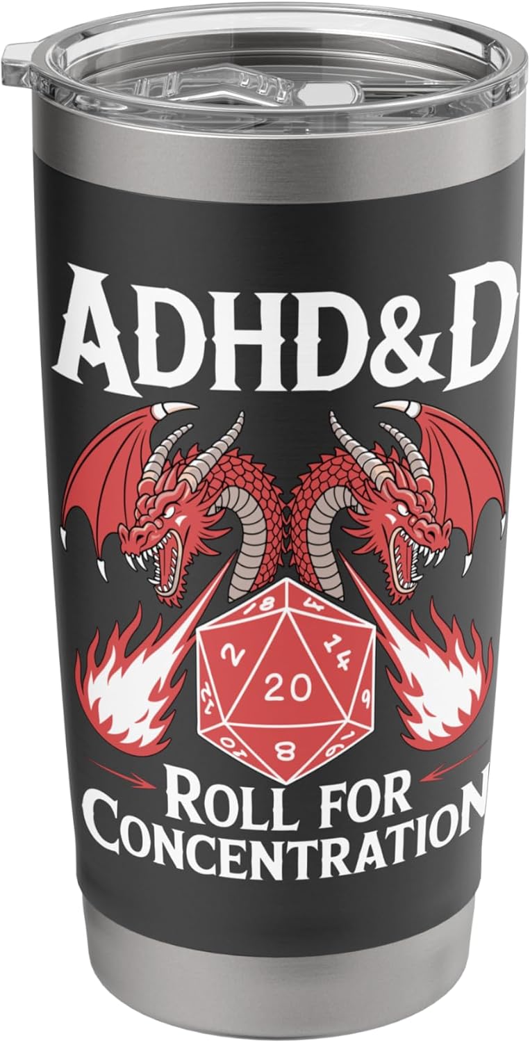 Adhd&d Adhd Roll For Concentration Stainless Steel Insulated Tumbler