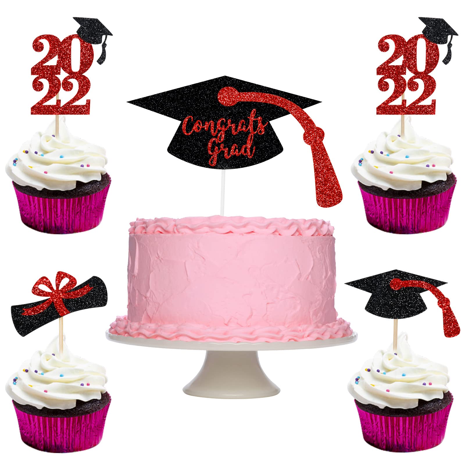 Red Graduation Cap And Diploma 2022