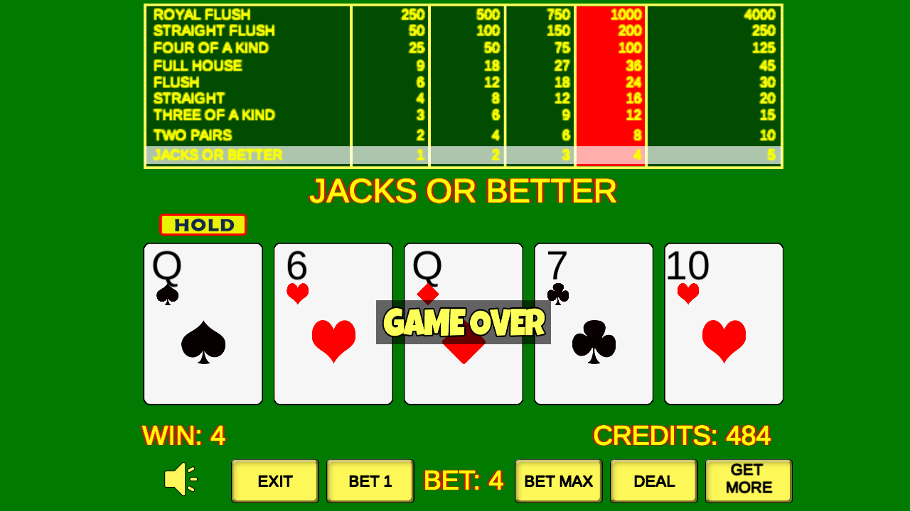 Video Poker Jacks Or Better Game - App on Amazon Appstore