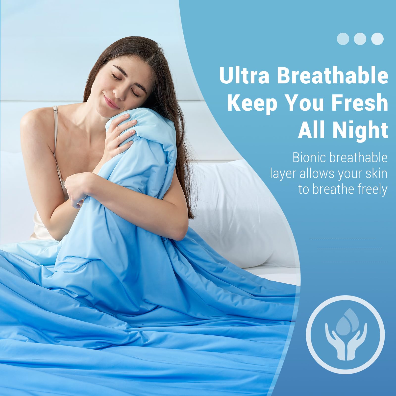 Elegear Cooling Comforter Queen Absorbs Body Heat to Keep Cool, Double ...