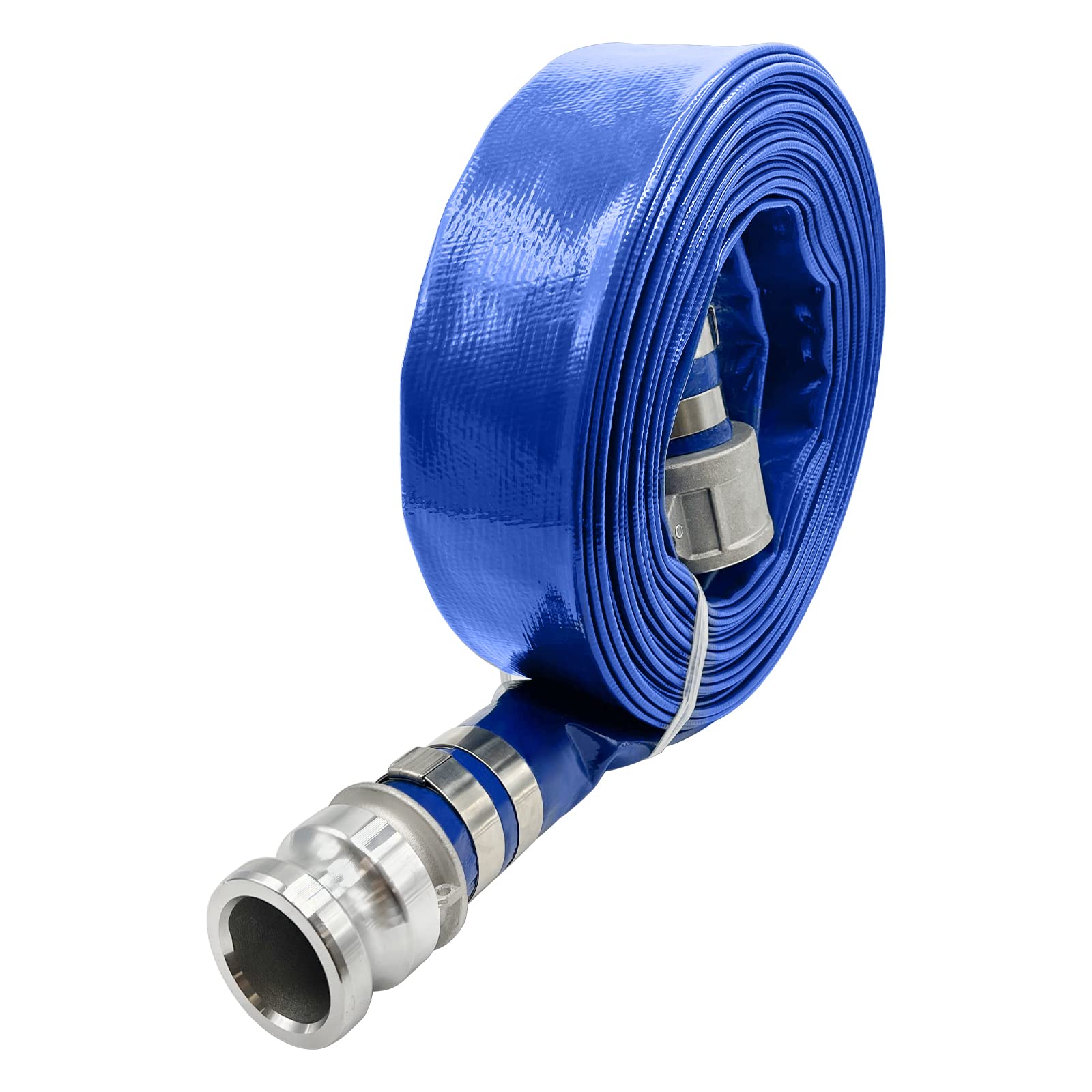 Poolzilla 1.5" x 100' Flat Industrial Blue PVC Backwash Hose with ...