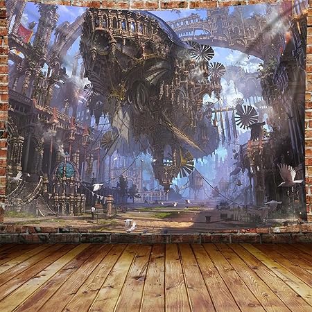 Amazon.com: Steam Age Tapestry, Large 80x60inches Soft Flannel, Rusty ...